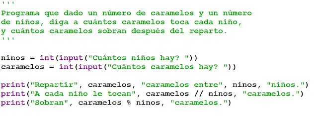Programar en python: Nivel 5 - Practicando lo básicoReto 2 - División ...