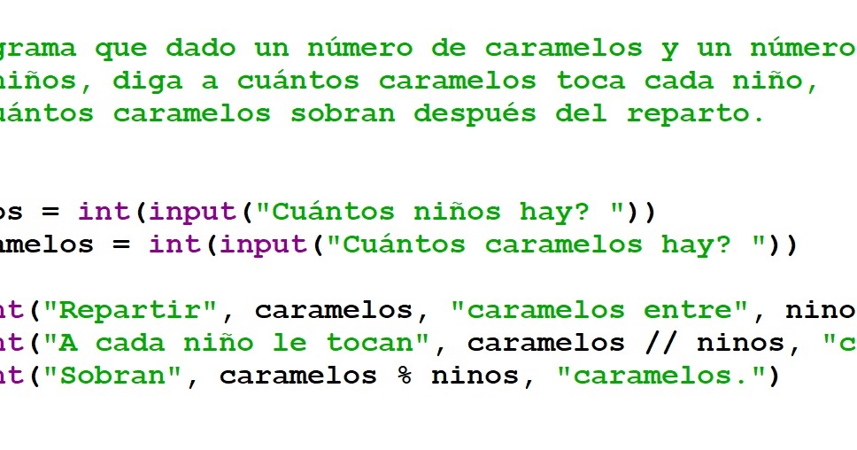 Programar en python: Nivel 5 - Practicando lo básicoReto 2 - División ...