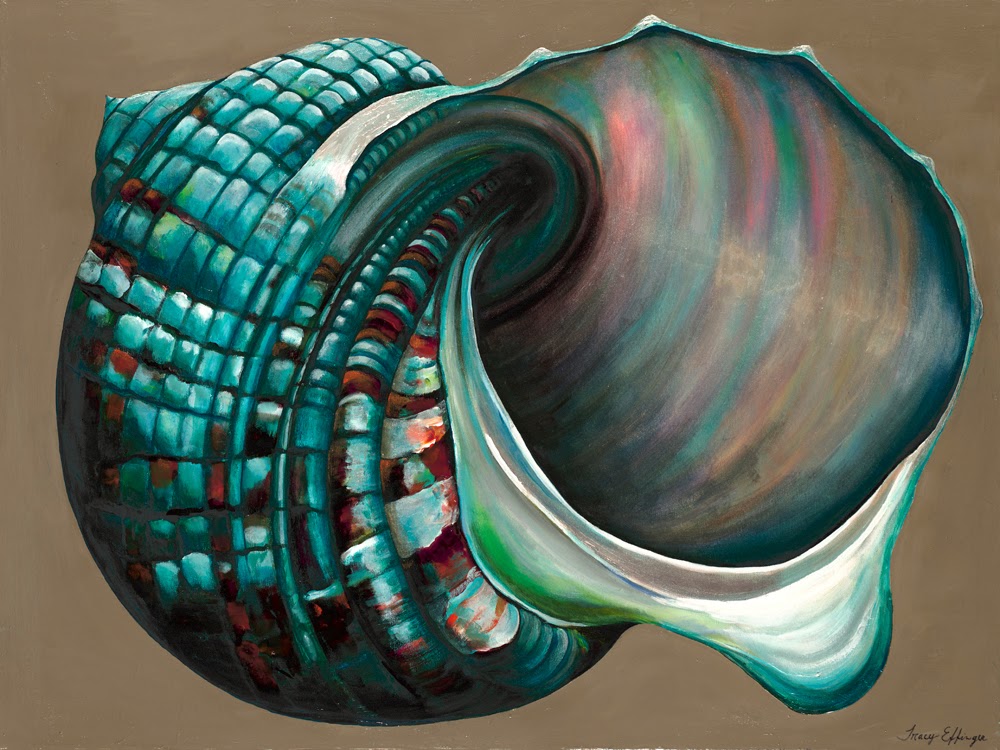 Paintings By Tracy Effinger Upton: Turquoise Turbo on Cappuccino