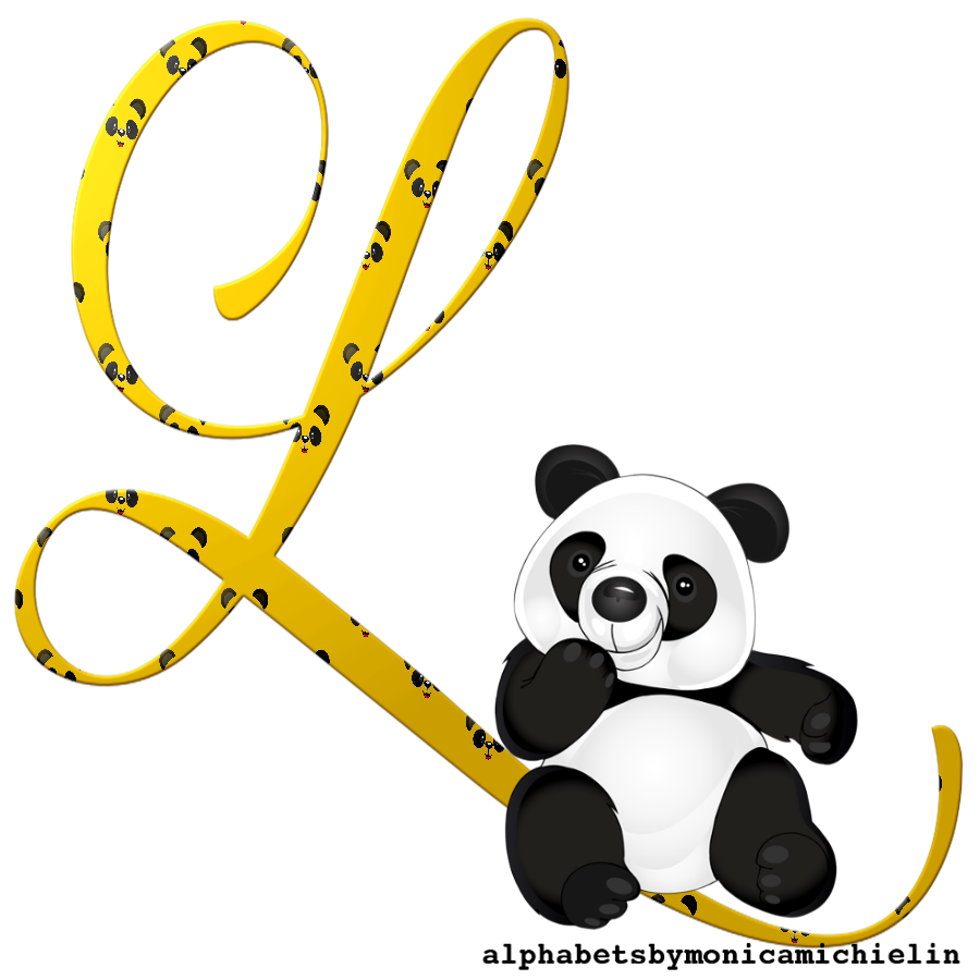 Monica Michielin Alphabets: YELLOW PANDA BEAR ALPHABET, ICONS, NUMBERS ...