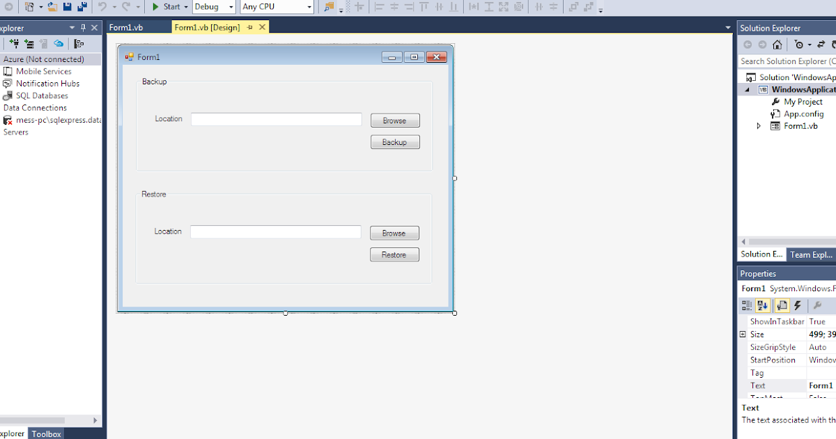 Backup and Restore Sql Server database in VB.NET - C# Tutorials