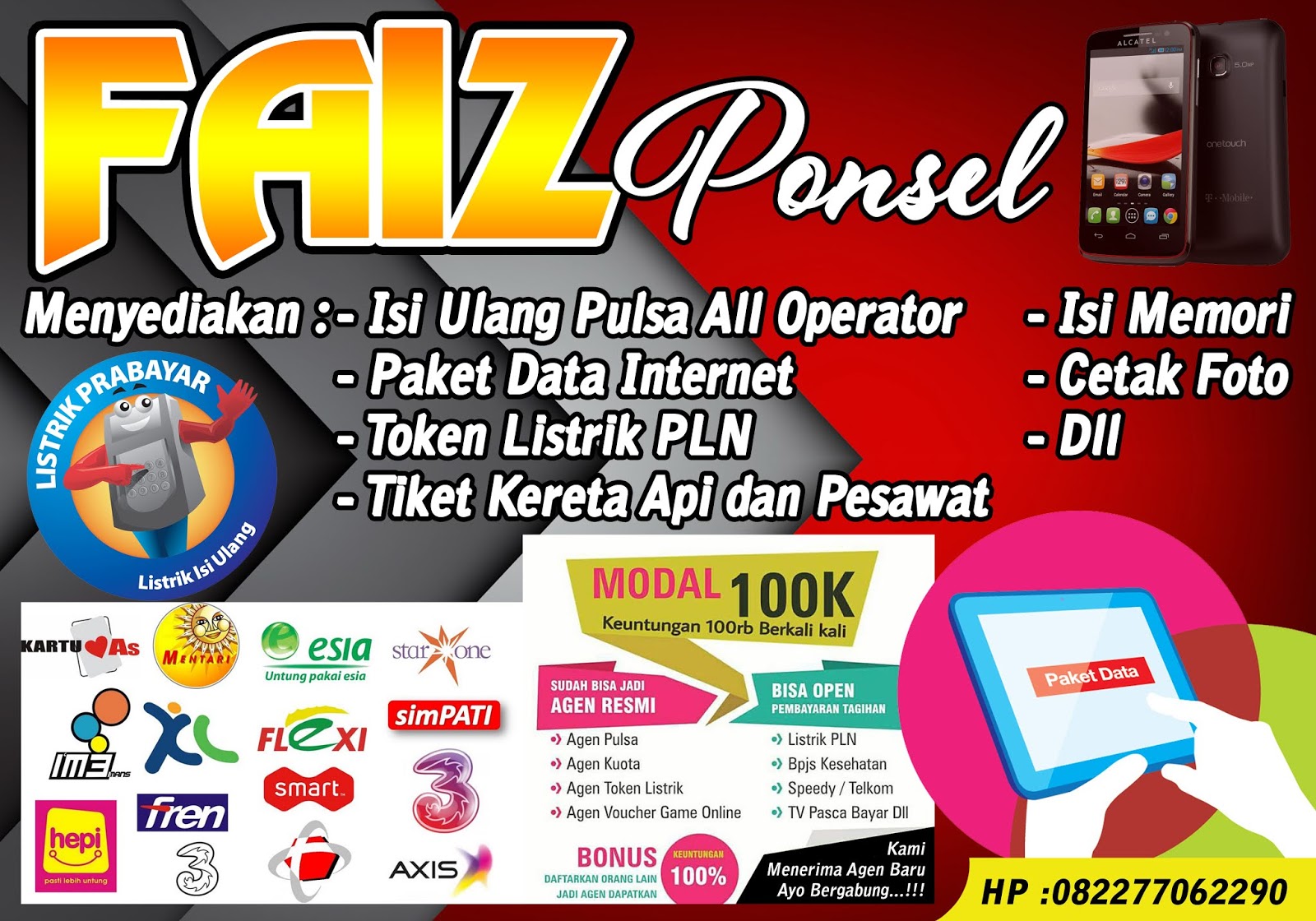 Desain Spanduk / Banner Kios Pulsa dan Paket Data | MIN 2 TANJUNGBALAI