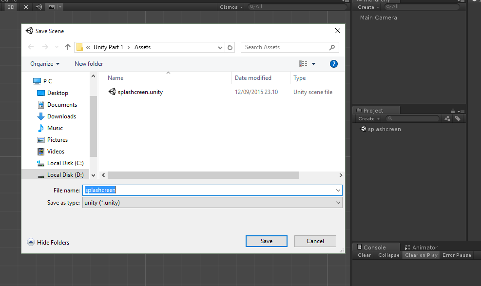 Tutorial Unity, Membuat Splash Screen Game Android (Part 1 : Pengaturan Scene) | anaksmanda.com