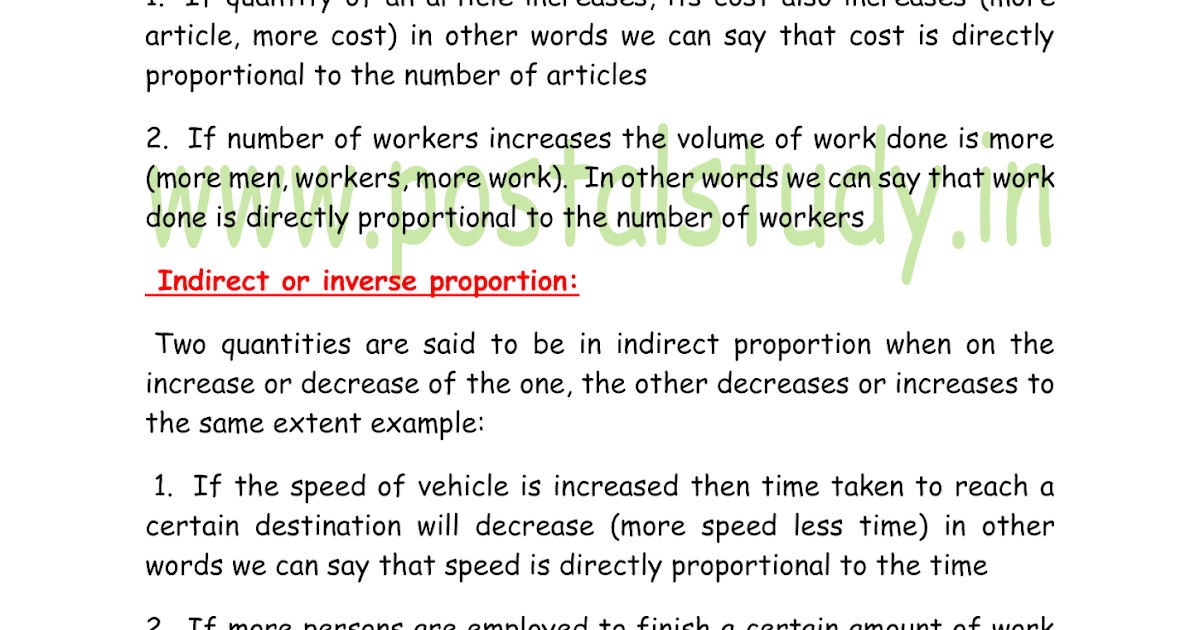 Solved Examples on Unitary Method - Postalstudy | Post Office Blog ...