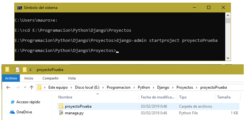 Iniciar proyecto django - Primeros pasos - Hola mundo