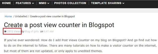 Create a post view counter in Blogger (aka Blogspot) - How to Do SEO ...