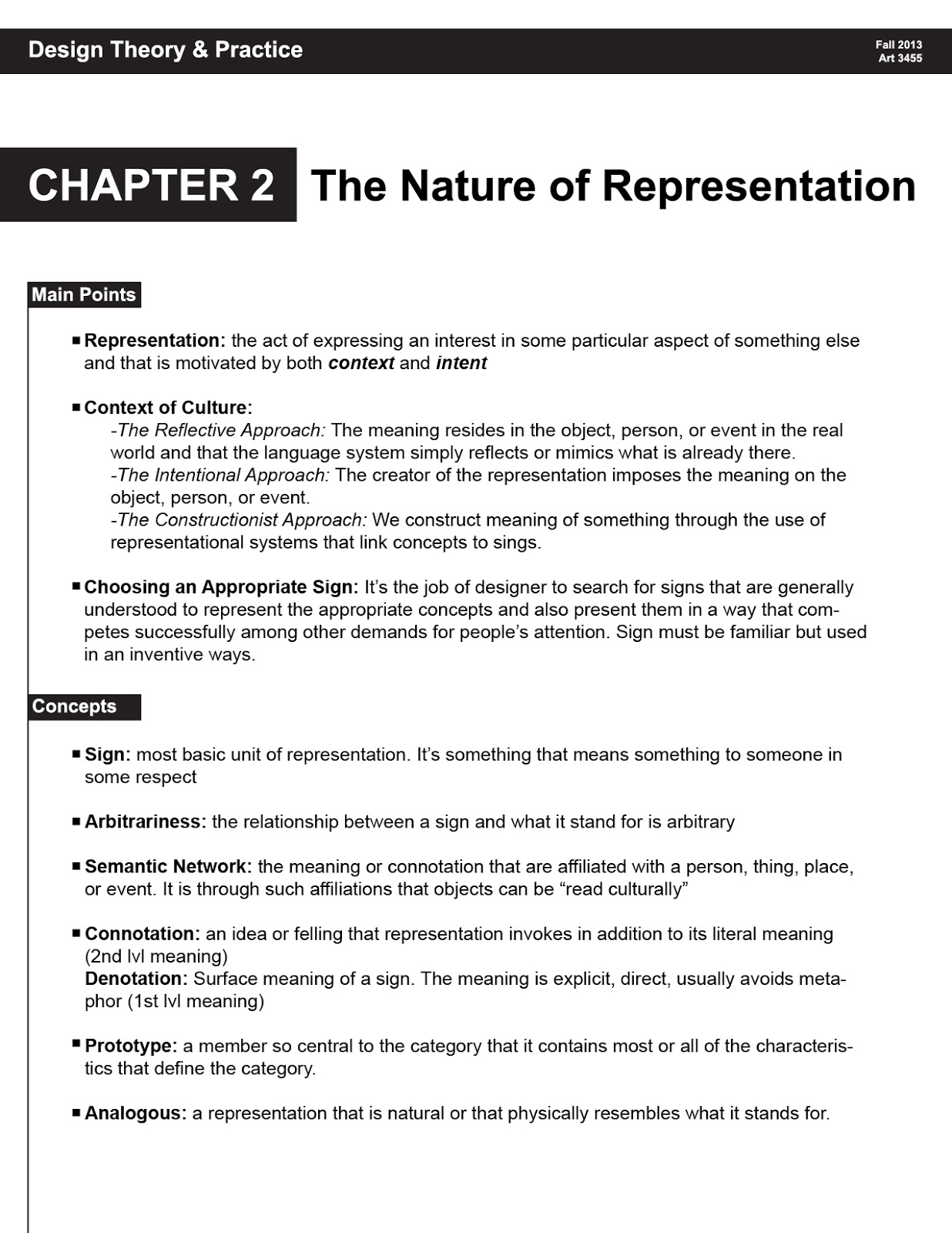 Design Theory F13 - Nam: Reading Outline: Chapter 2