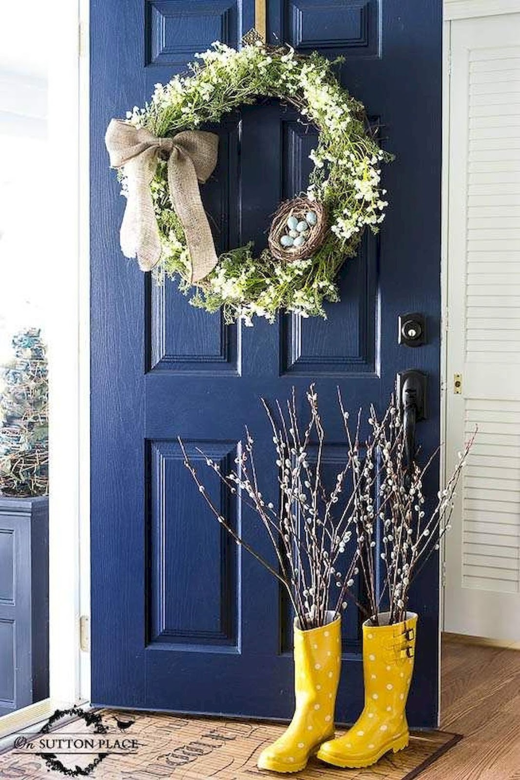 45 Spring Wreath Front Door Decor Ideas | ARA HOME