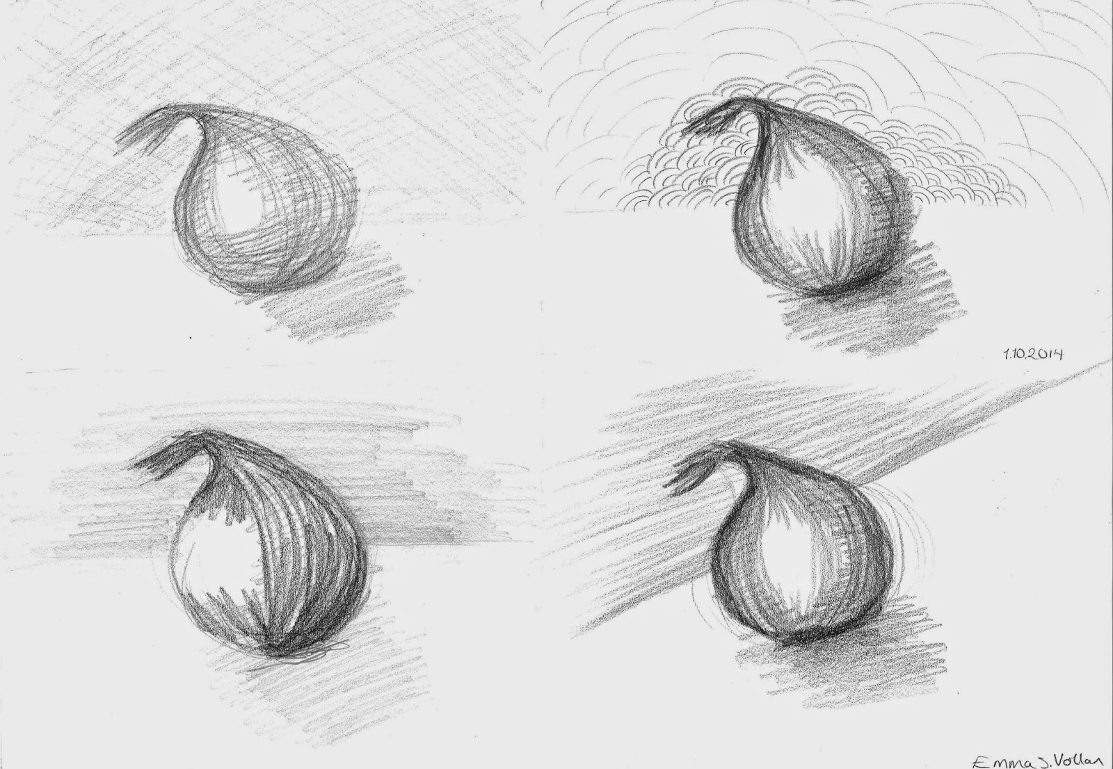 Thora Storm.KUNST DESIGN OG ARKITEKTUR: Tegning av løk