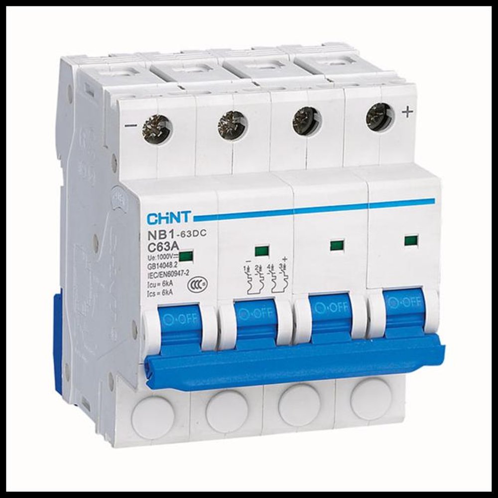 Aptomat tích hợp bảo vệ nhiệt MCB loại NB1-63DC-4P | Chint MCB Solar ...