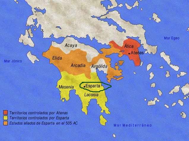 Grécia: Localização de Esparta
