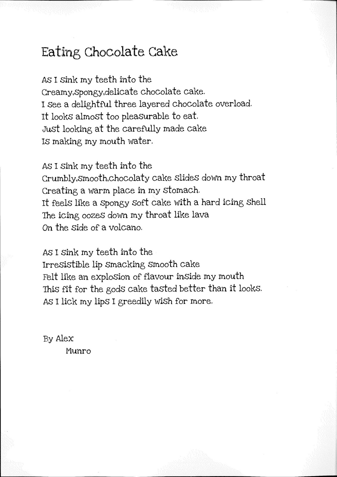 Makarewa School Room One: Poems on Chocolate Cake