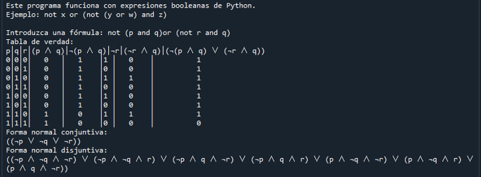 Calculadora Generadora de Tablas de Verdad usando Python: Calculadora Generadora de Tablas de Verdad