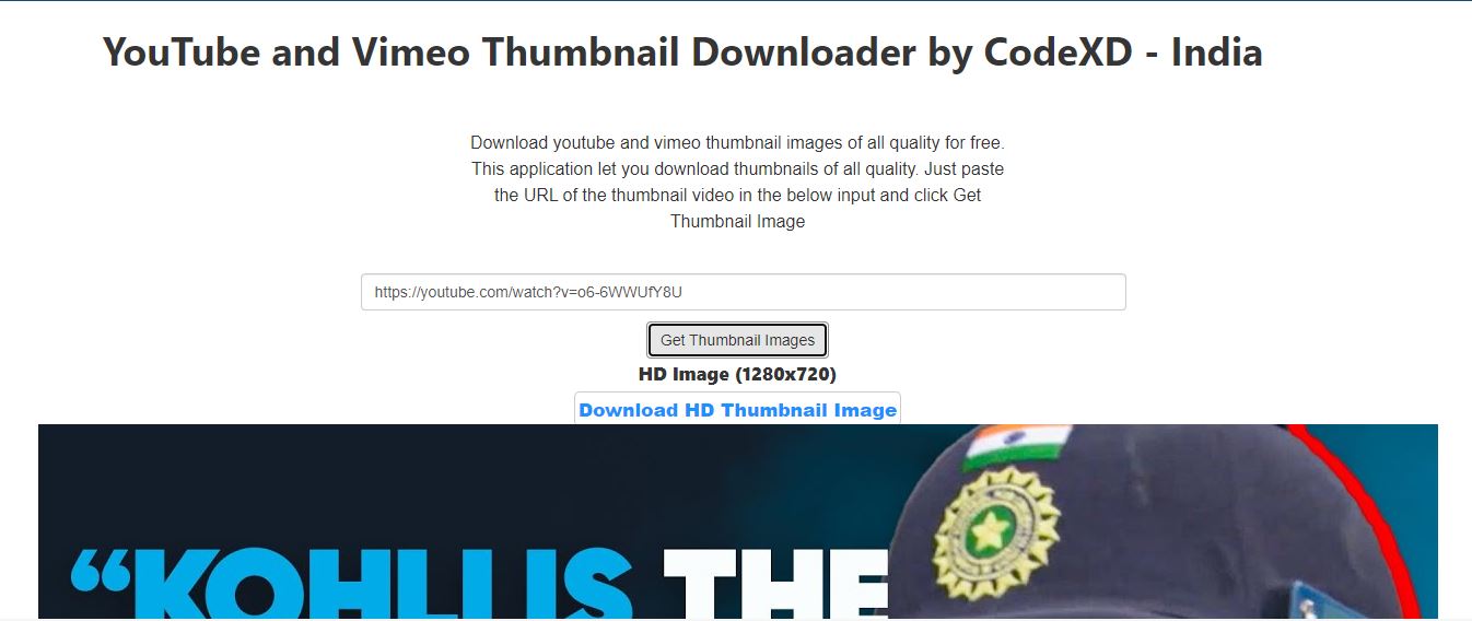 YouTube and Vimeo Thumbnail Downloader