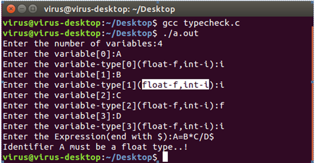 IMPLEMENTATION OF TYPE CHECKING