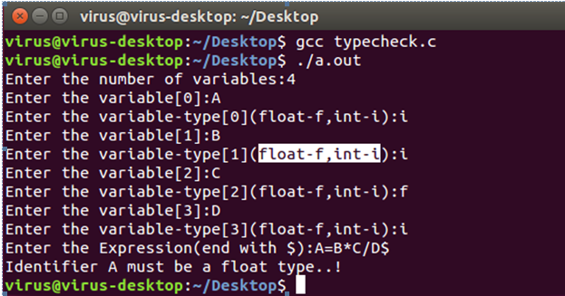 IMPLEMENTATION OF TYPE CHECKING