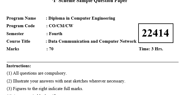 22414 -sample-question-paper- Data Communication and Computer Network I ...