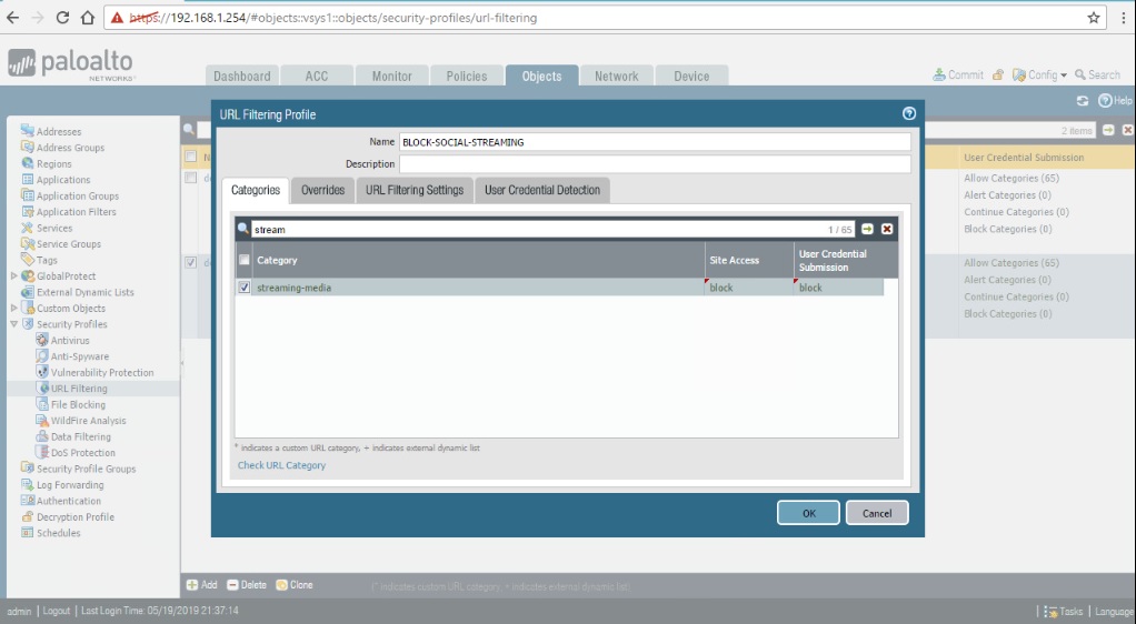My Cybersecurity Journal: Palo Alto Networks Firewall URL Filtering and ...