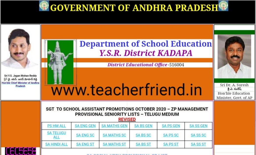 Kadapa District Teachers Promotion SGT Cader to School Assistant & LFL HMs Gr.II HMs Promotions ...