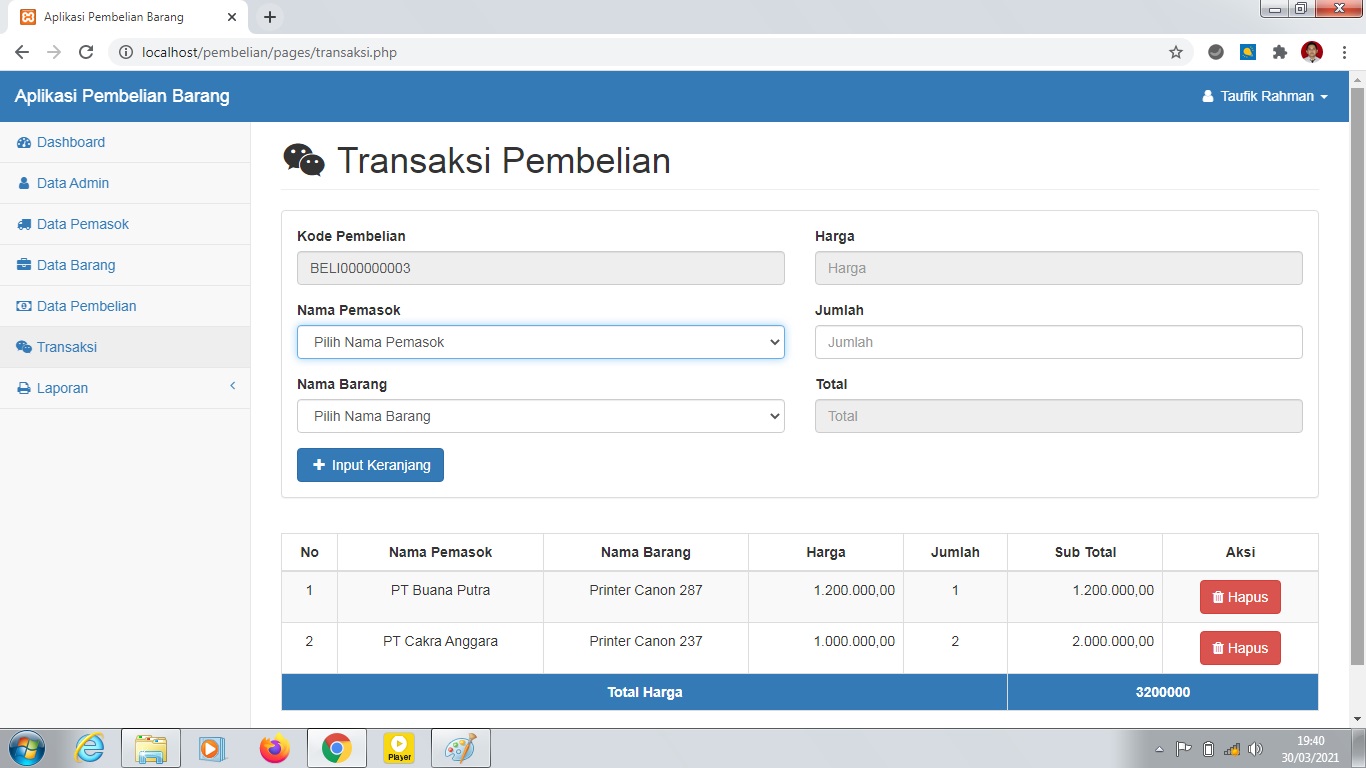 Aplikasi Pembelian Barang Berbasis Web Menggunakan PHP dan Mysql