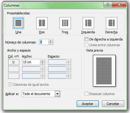 Curso básico de Word Preparatoria Independencia: Crear columnas