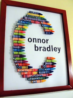 The Pursuit of Happiness: DIY Initial Crayon Frame