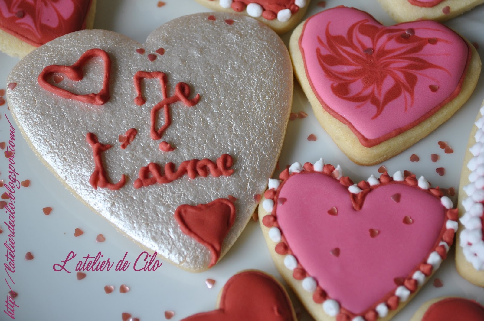 L'atelier de Cilo: Sugar cookies coeurs de Saint Valentin