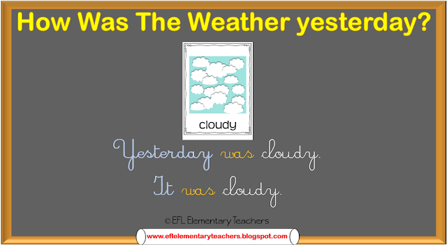 EFL Elementary Teachers: The Weather was –Simple past of verb to be