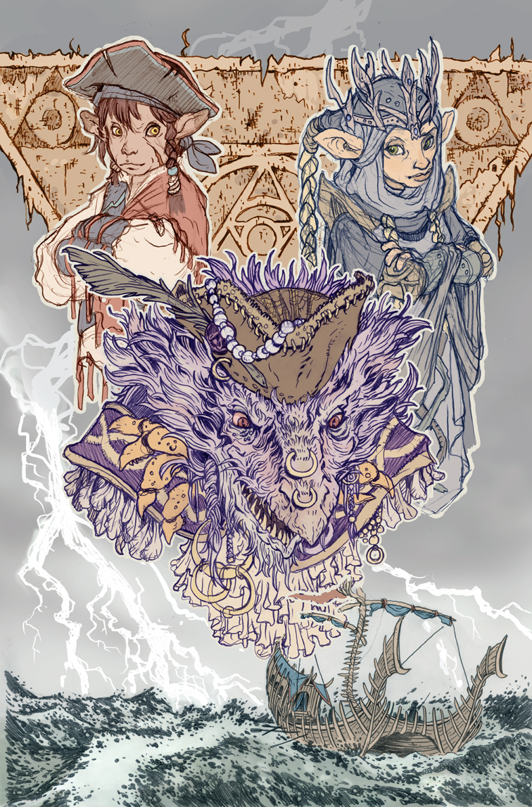 David Petersen's Blog: Dark Crystal Age of Resistance cover: Mayrin process