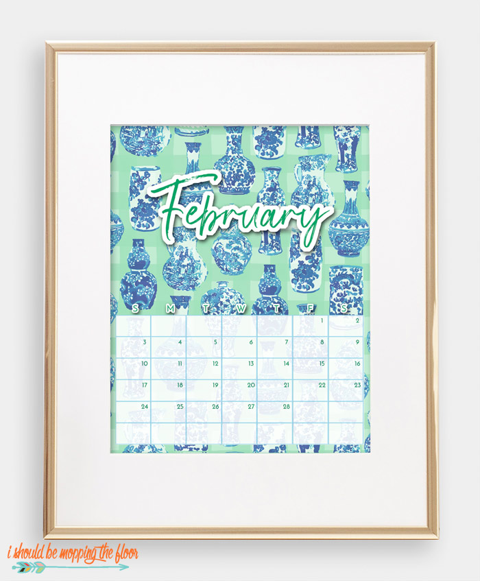 Blue and White Chinoiserie Calendar | i should be mopping the floor