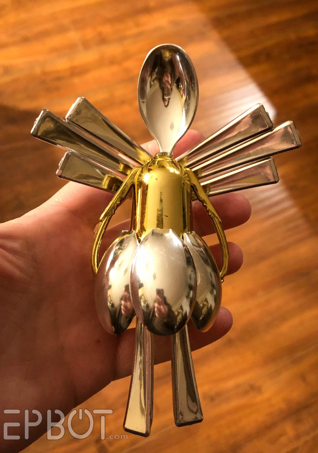 EPBOT: SPOOOOOON! Turning Plastic Spoons Into Shiny Angel Ornaments