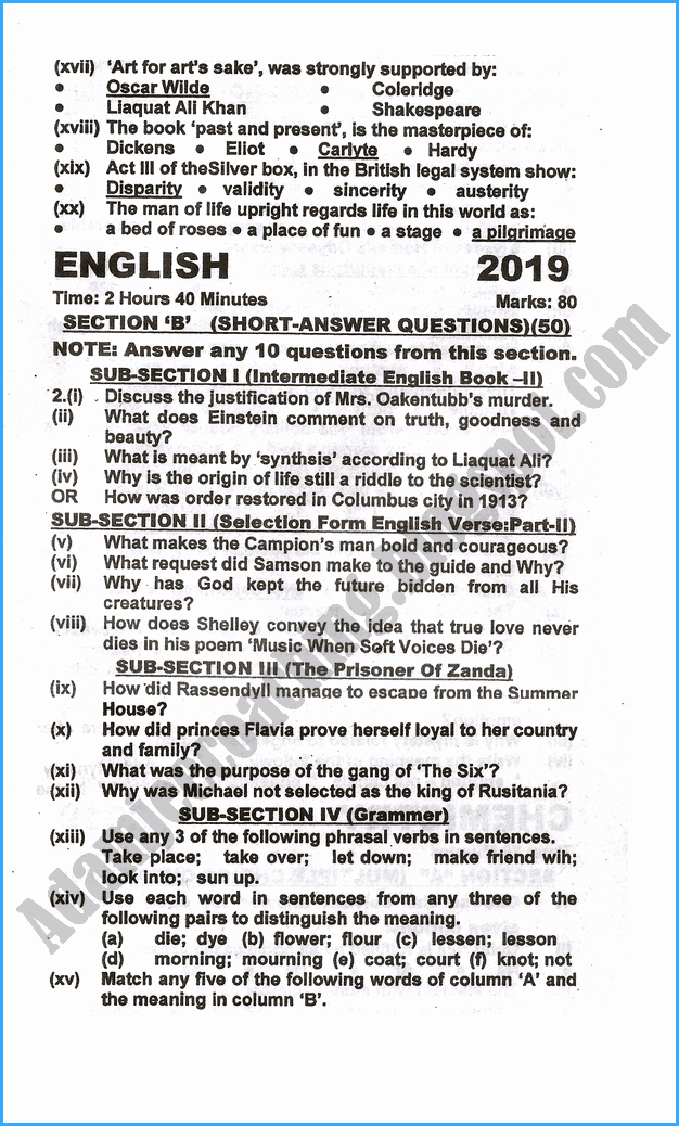 Adamjee Coaching 12th English Past Year Paper 2019 adamjee-coaching-12th-english-past-year-paper-2019