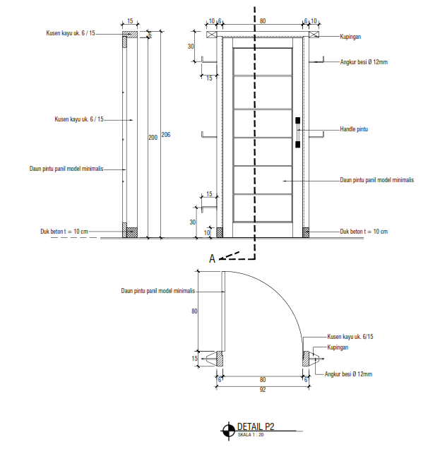 AutoCAD Tutorial: GAMBAR DETAIL PINTU 2