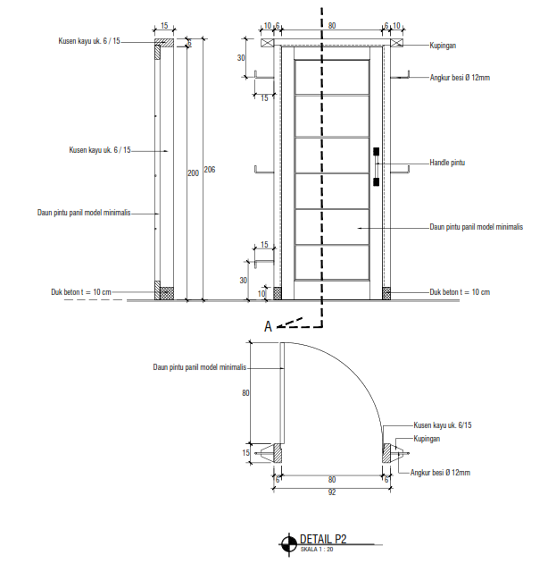 AutoCAD Tutorial: GAMBAR DETAIL PINTU 2