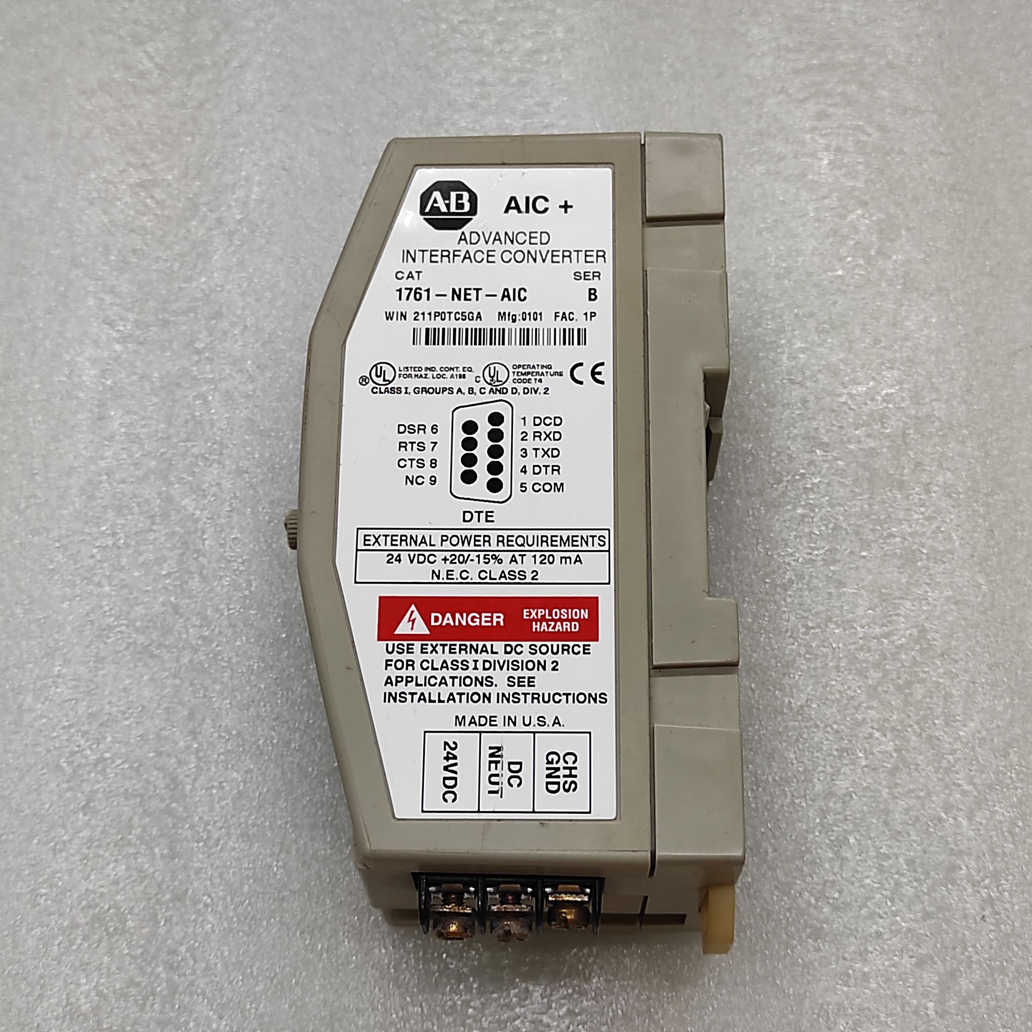 ALLEN BRADLEY AIC+ CAT 1761-NET-AIC ADVANCED INTERFACE CONVERTER