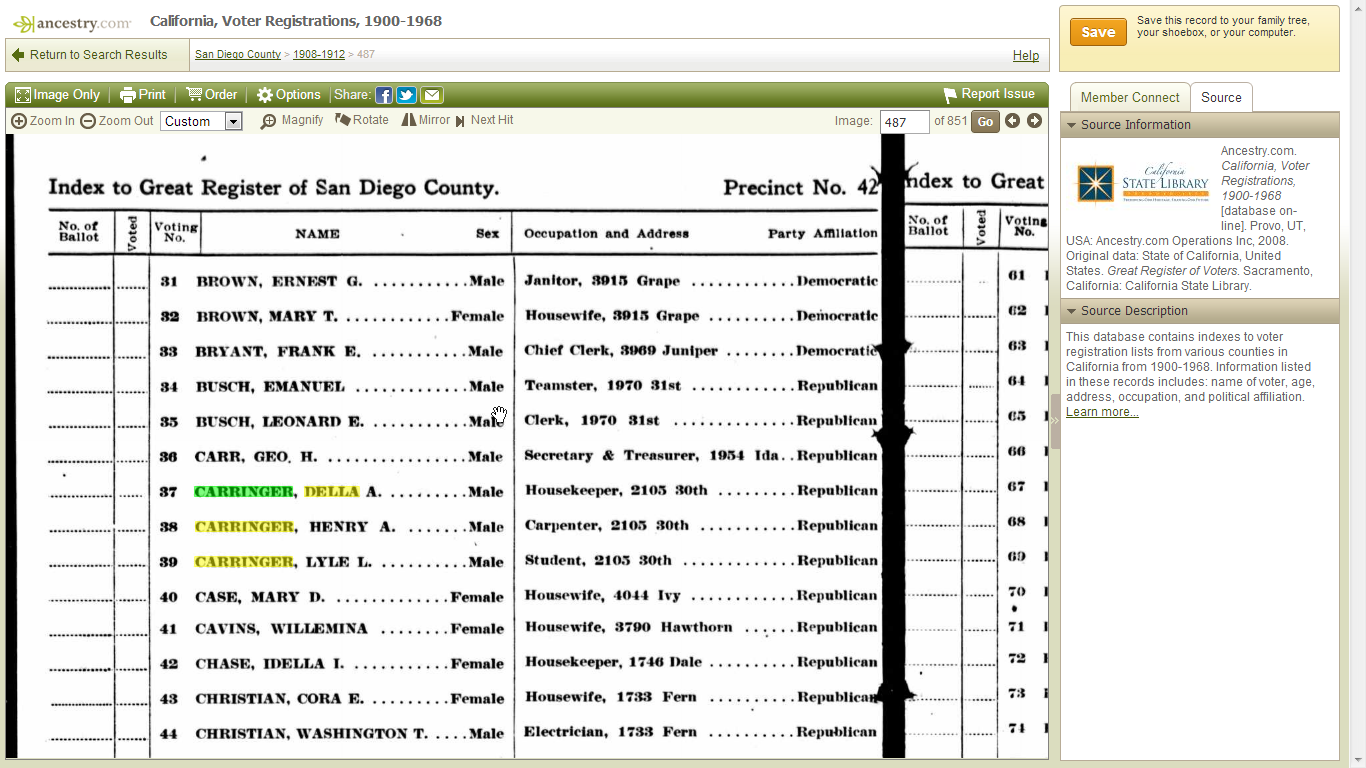 Genea-Musings: California Voter Registration Records for My Carringer ...