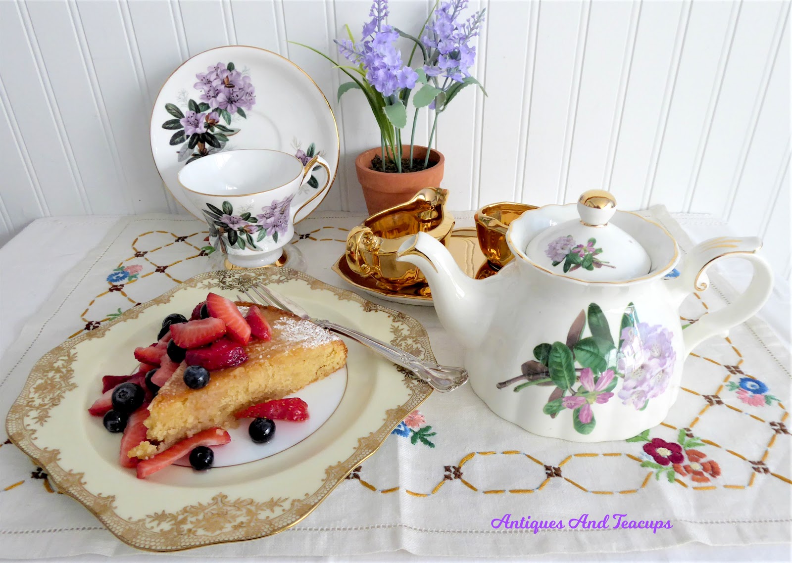 Antiques And Teacups: Rhododendron or Azalea Tea with Amond Cake