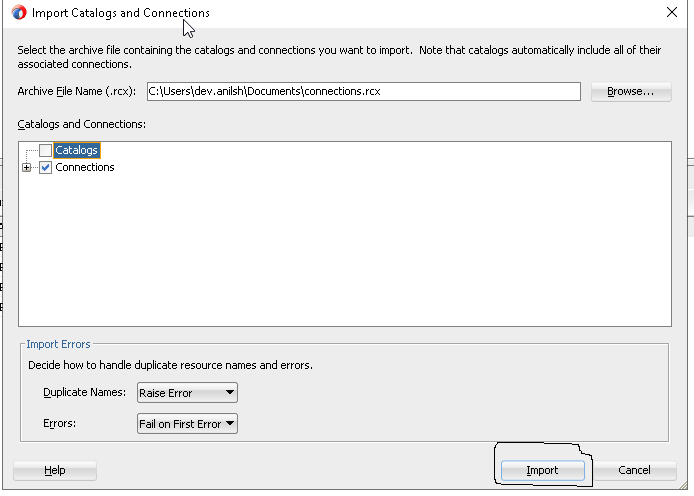 Anil S Oracle Application Framework Blog Import Database Connections Into Oracle Sql Developer