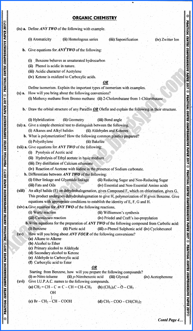 Adamjee notes For All Subjects: Chemistry 12th - Practical Centre Guess ...