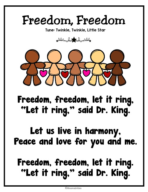 First Grade Bloomabilities: Martin Luther King Day Free Poem