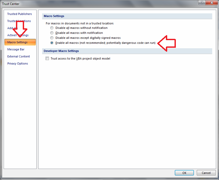 Cara Mengaktifkan Macro Vba Di Excel 2007 Coretan Lama
