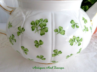 Antiques And Teacups: Irish Shamrock Tea Tray For St. Patrick's Day