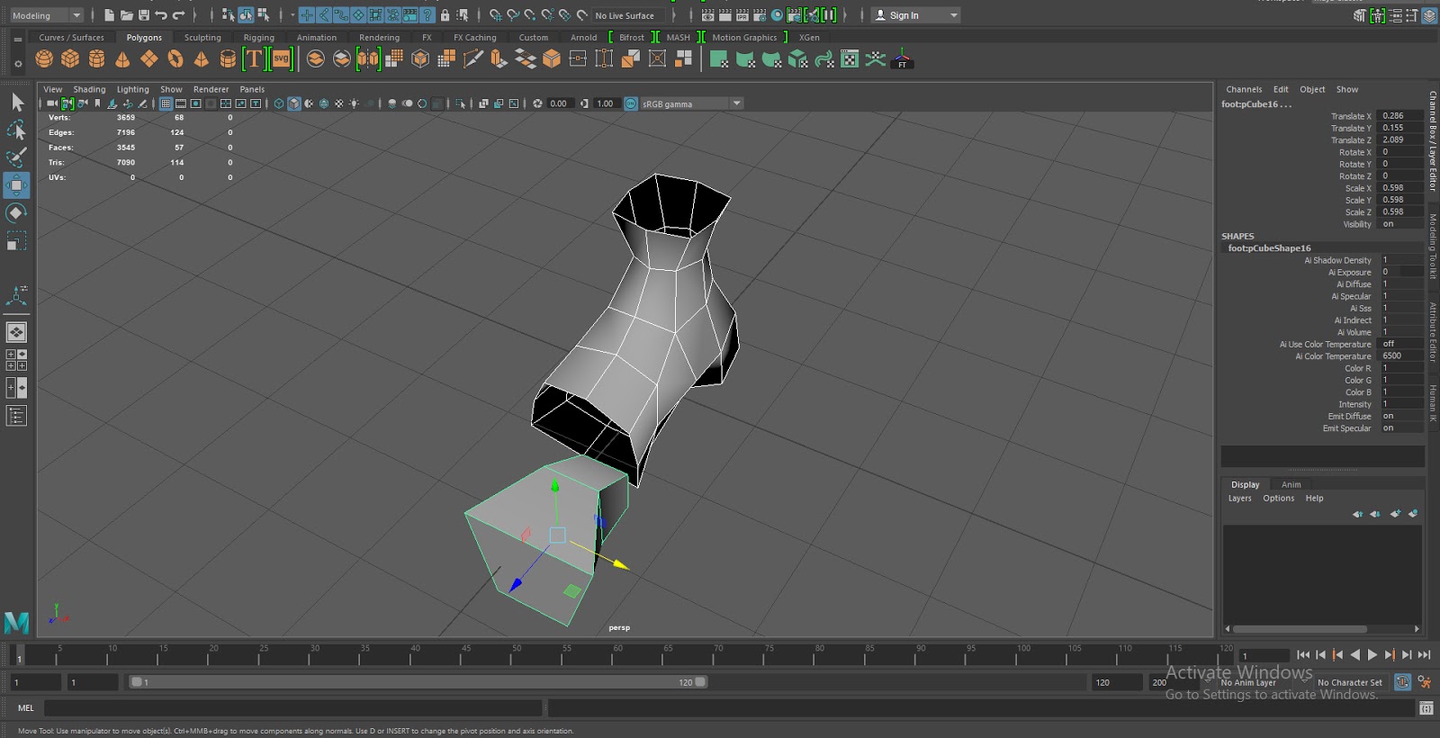 Modeling foot - Maya