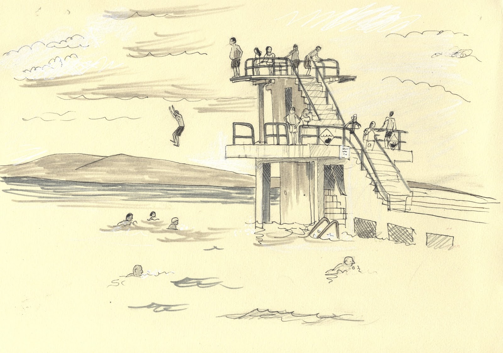 Urban Sketchers Galway: Drawing Galway 003 - The Prom, Salthill