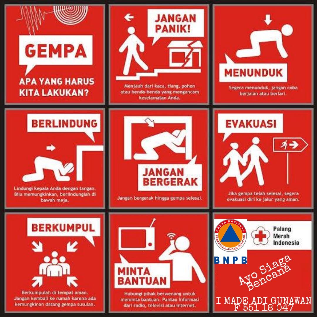 Poster Bencana Alam Gempa Bumi Lukisan