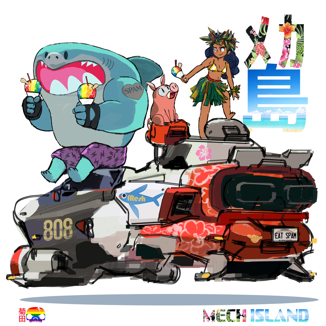 crayonmonsters: Mech Island sketch