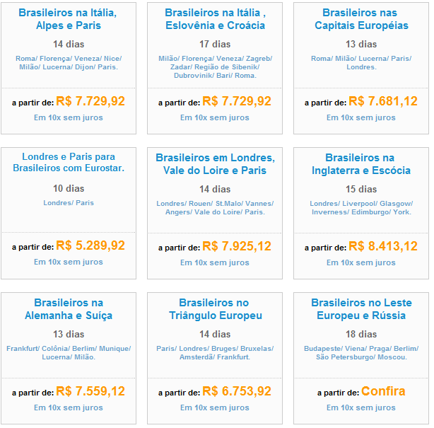 PACOTES DE VIAGENS EUROPA CVC 2011-2012 ~ Dicas Grátis 2022