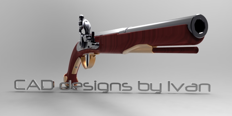 CAD designs by Ivan: Flintlock pistol (free CAD download file)