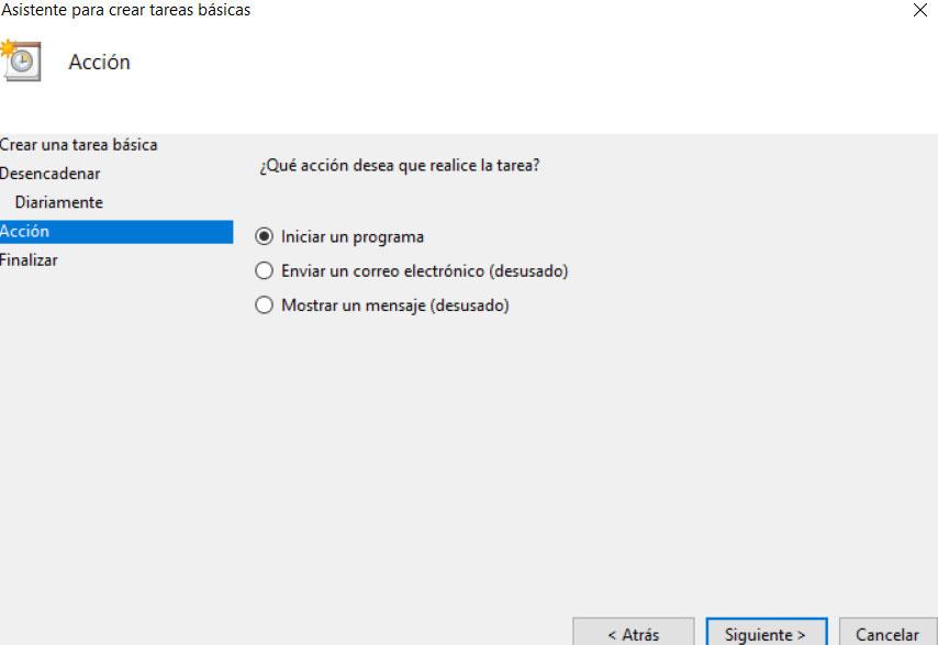 Programar el apagado automático en Windows 10