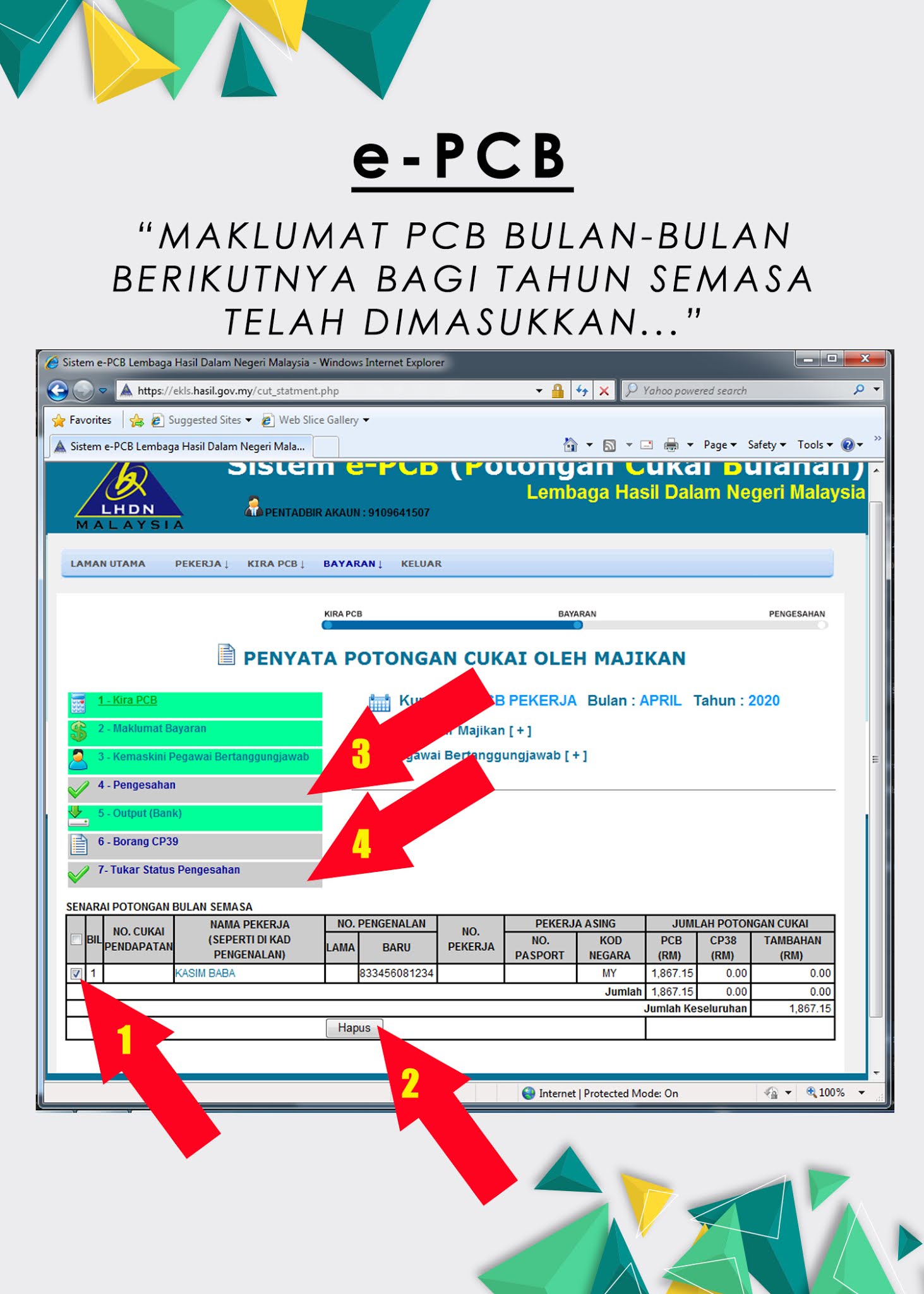 Masalah Berkaitan ePCB : Maklumat Pengiraan PCB Bagi Bulan-Bulan ...